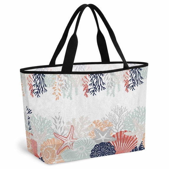Coastal Starfish Beach Bag for Women, Large Breathable Mesh Beach Tote ...
