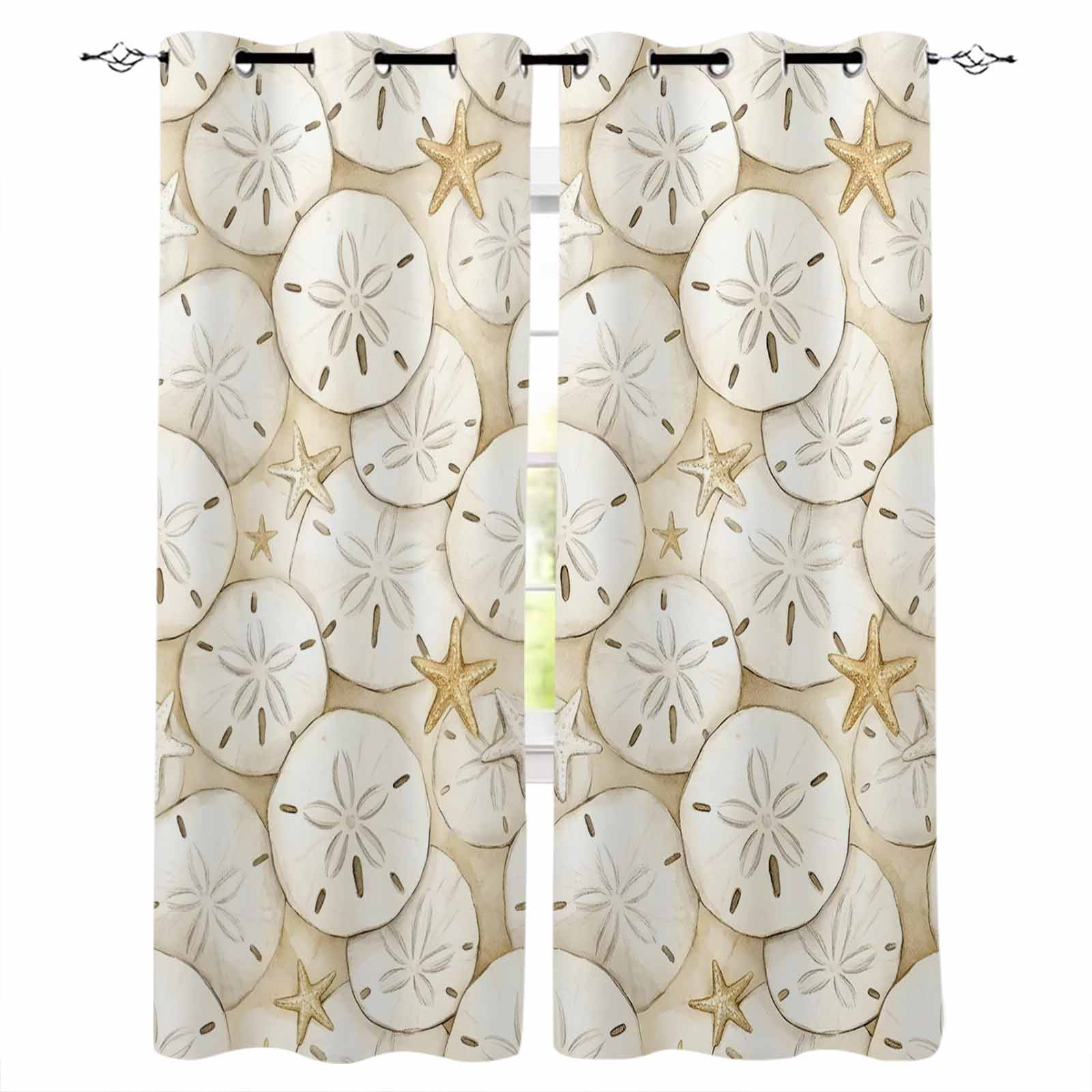 Coastal Starfish Blackout Curtains for Bedroom/Living Room, Thermal ...