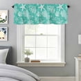 Coastal Starfish Coral Shell Valances for Windows,Kitchen Valance Rod ...