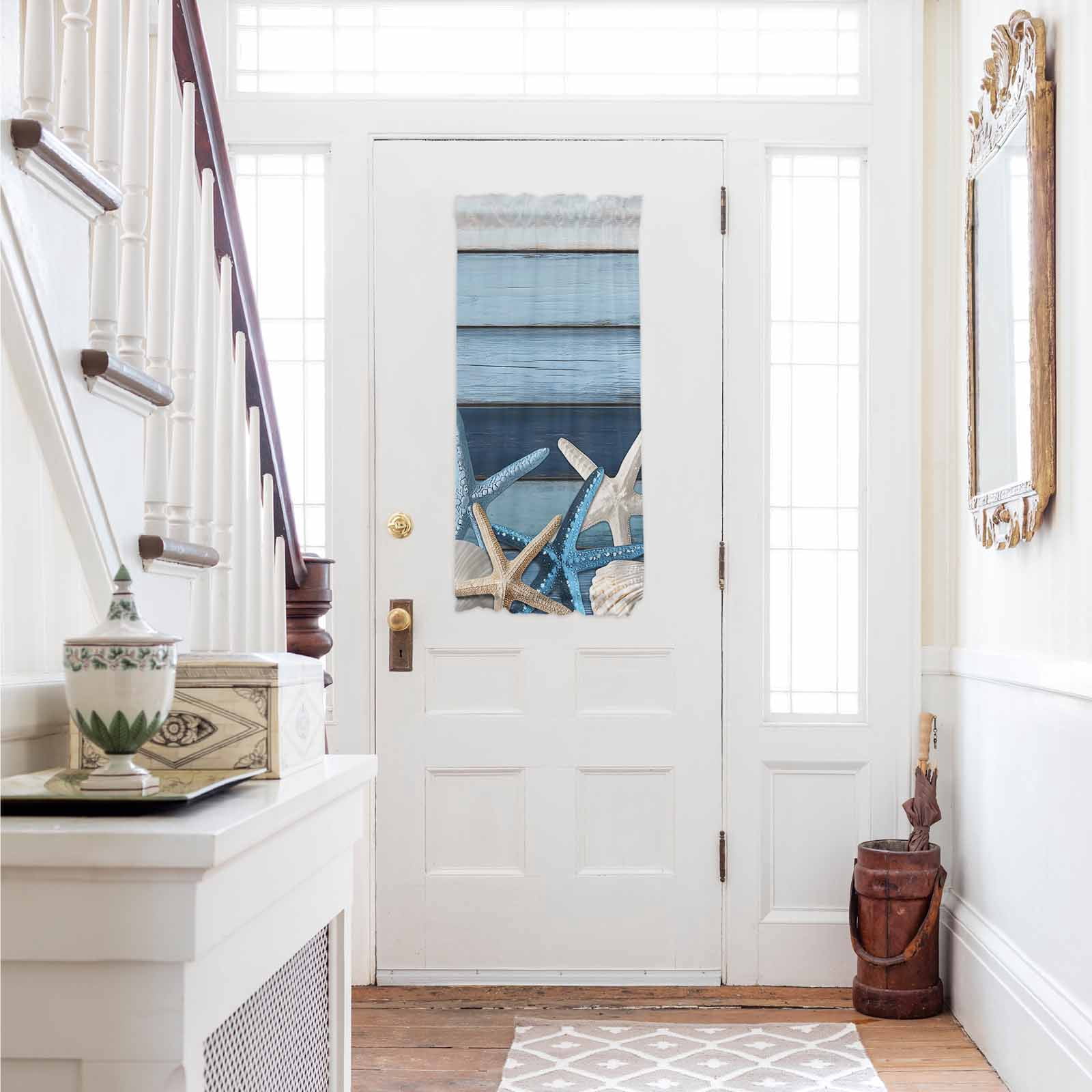 Coastal Starfish Door Curtains for Door Window, French Sidelight Front ...