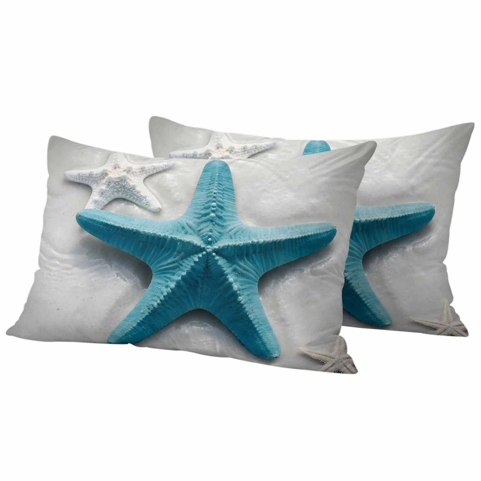 Coastal Starfish Outdoor Waterproof Pillow Covers, Summer Watercolor ...