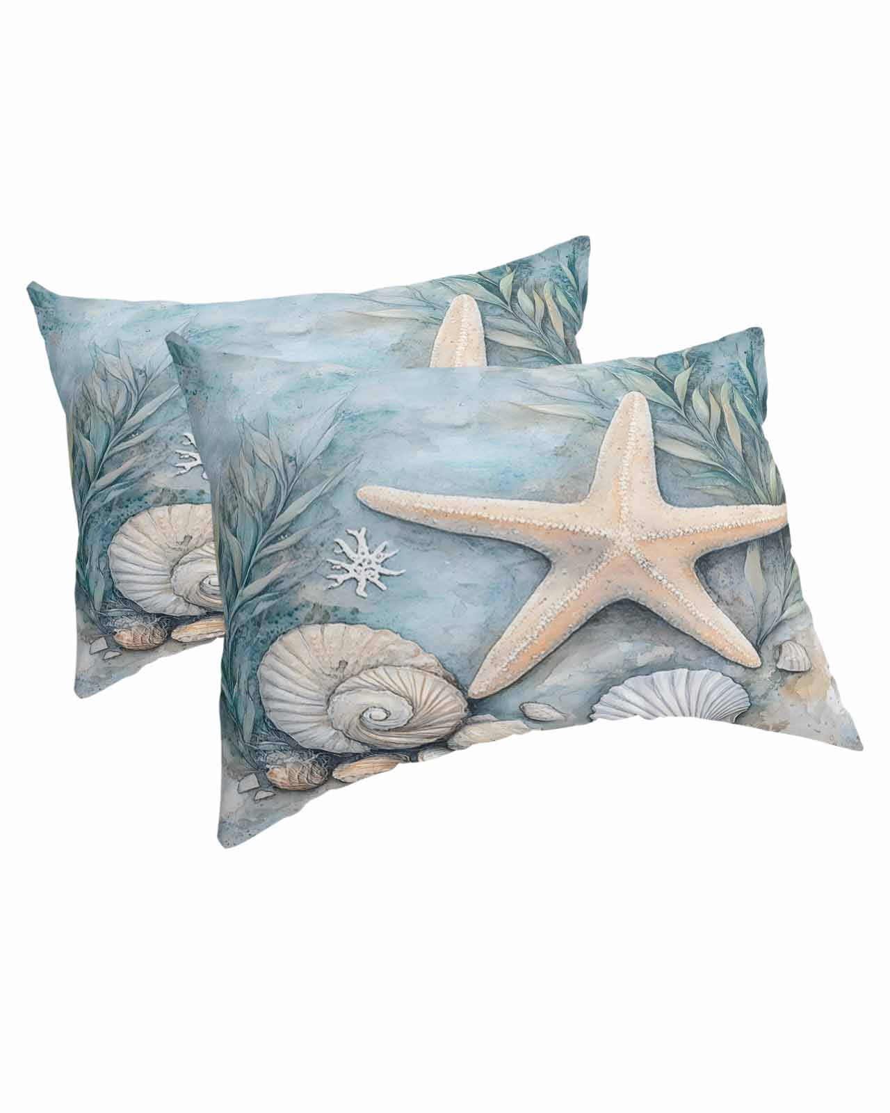 Coastal Starfish Pillow Covers Standard Size 2 Pack, Beach Summer ...