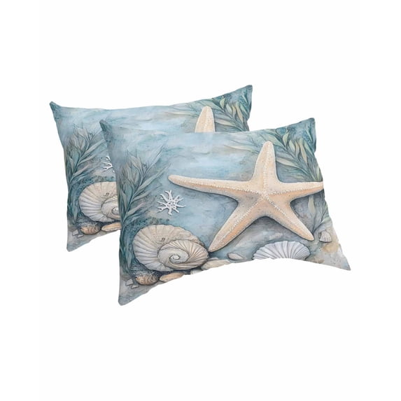 Coastal Starfish Pillow Covers Standard Size 2 Pack, Beach Summer ...