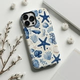 Coastal Starfish Seashell Phone Case Beach Blue Pattern 17 to 11 Pro ...