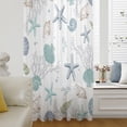 Coastal Starfish Sheer Curtains 45 Inch Length, Light Filtering Voile ...