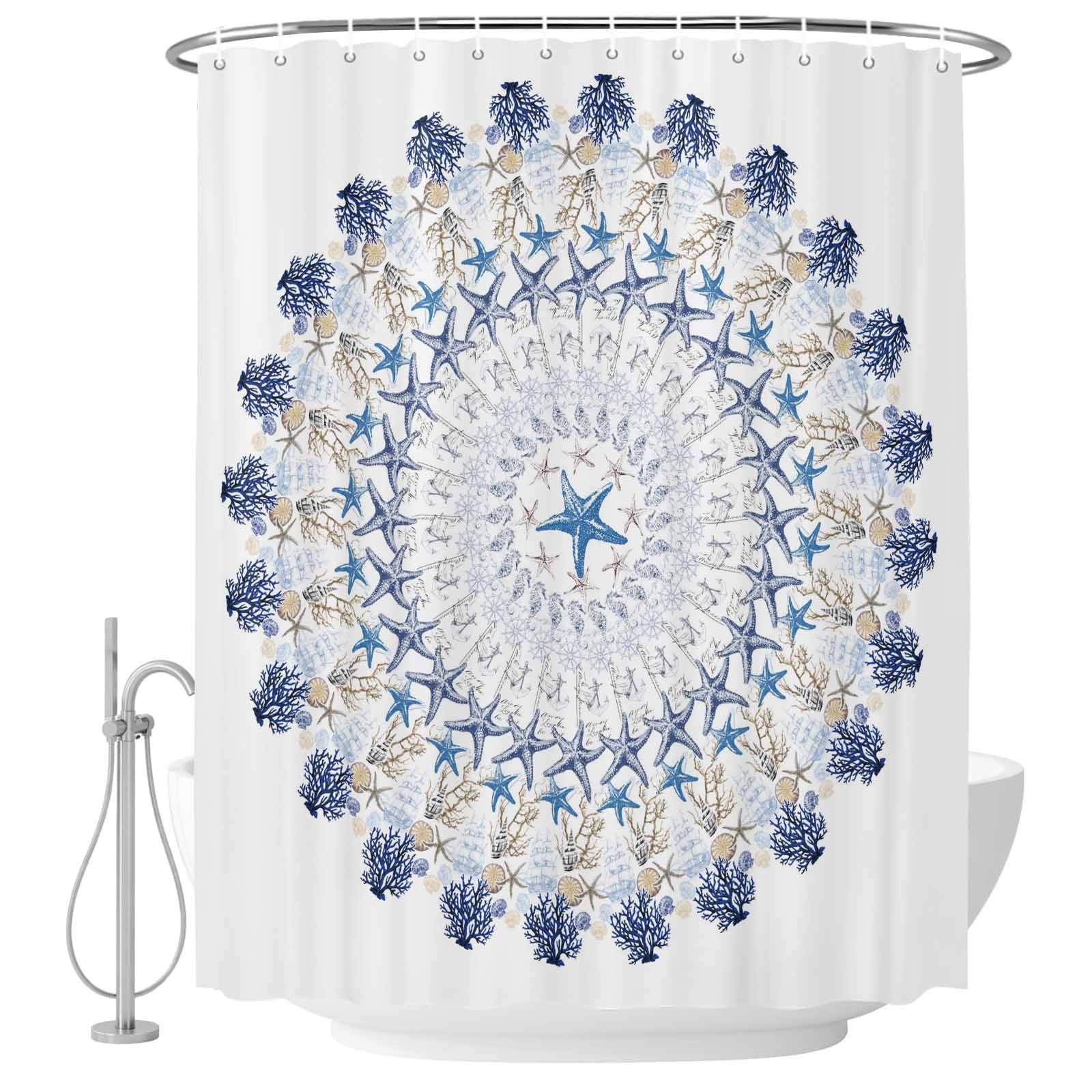 Coastal Starfish Shower Curtain, Waterproof Shower Curtains for ...