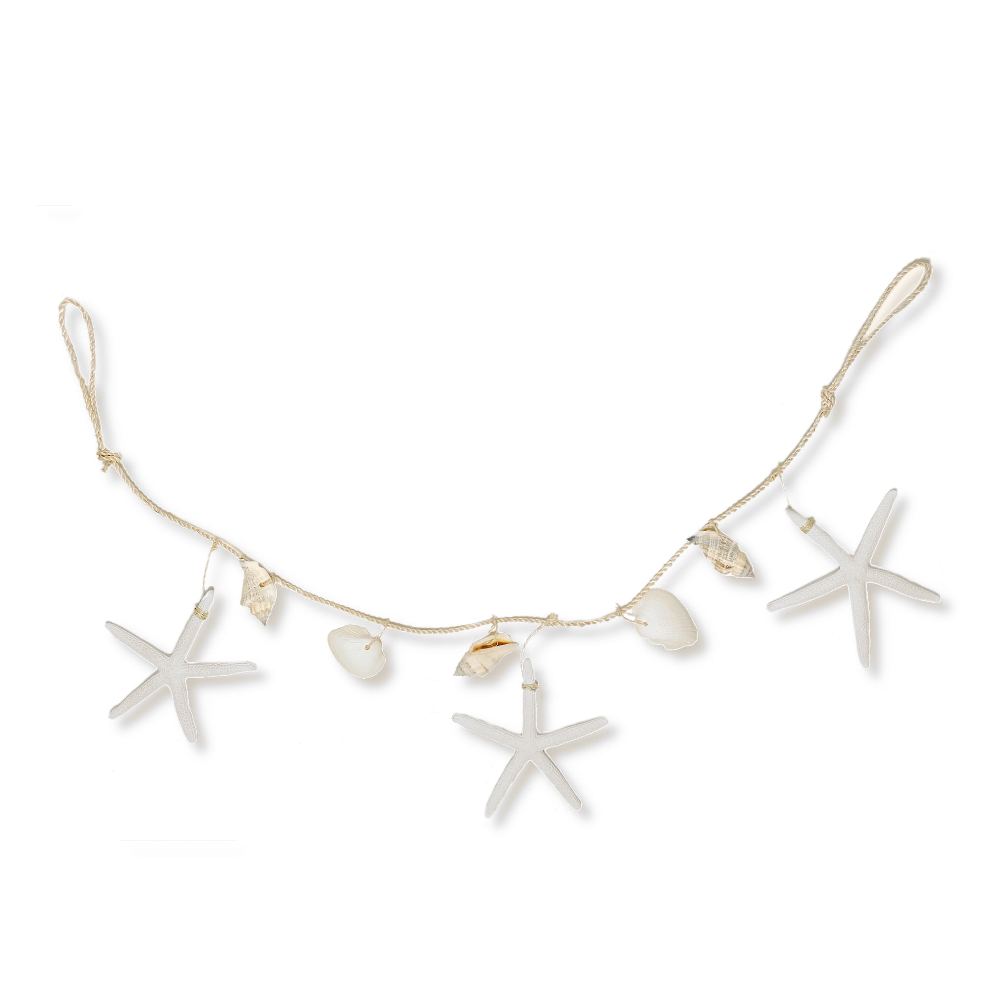 Coastal Starfish Swag - Home Décor Conch Clam Shell Rope Garland ...