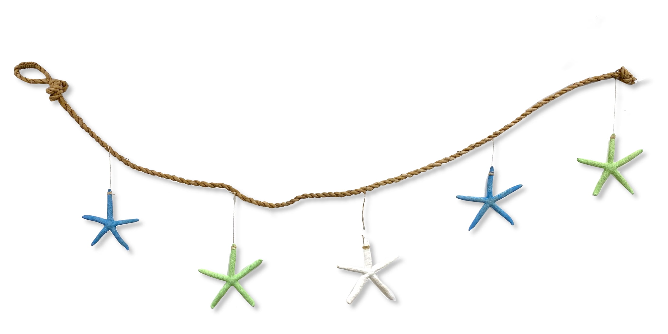 Coastal Starfish Swag - Home Décor Conch Clam Shell Rope Garland ...