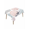 Coastal Starfish Table Cloth, Ocean Multicolor Coral Shell Conch ...