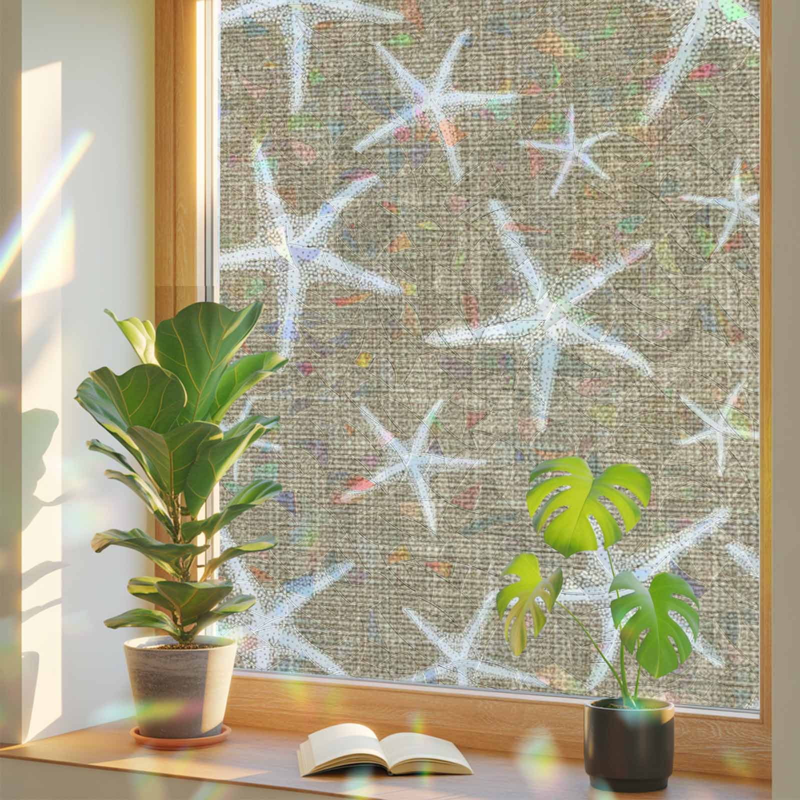 Coastal Starfish Window Privacy Film, Summer Beach Farmhouse Ocean ...