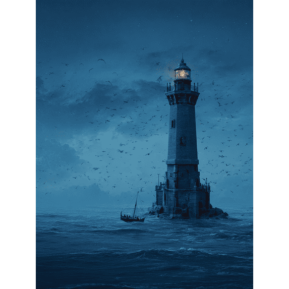 Coastal Storm Wave Lighthouse Canvas Print Bar Home Wall Art Decor ...
