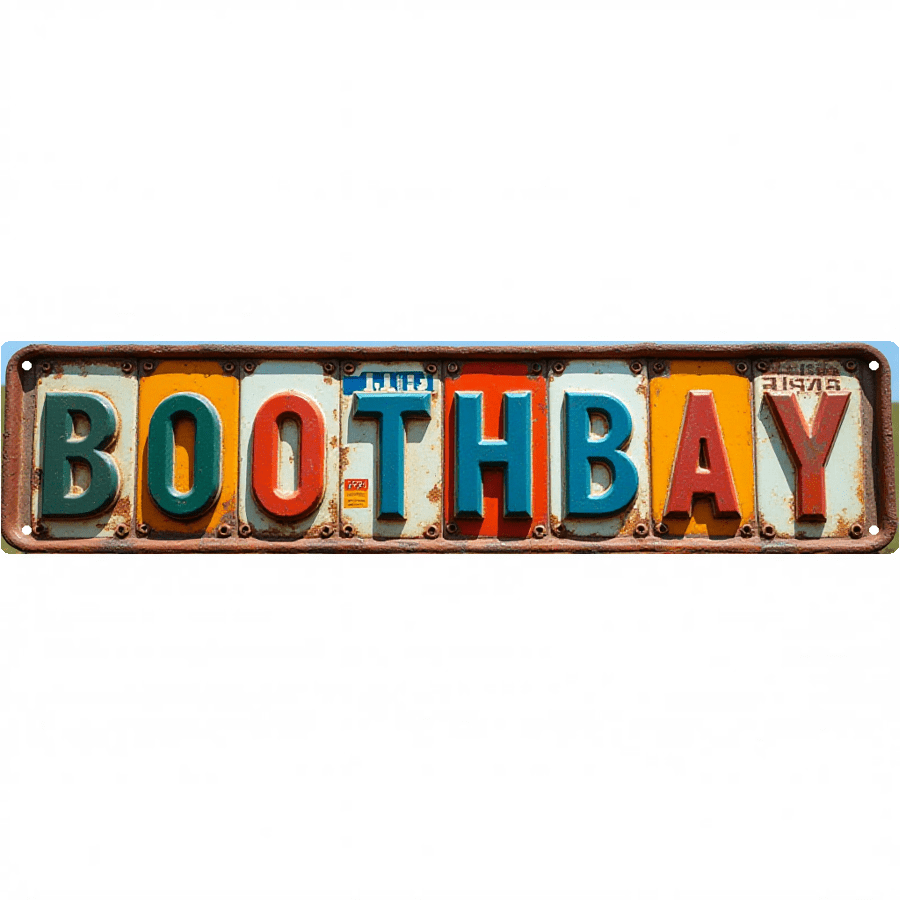 Coastal Street Tin Sign 16*4 Inch "BOOTHBAY" Wall Art for Beach House ...