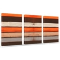 Coastal Style Canvas Wall Art 3 Panels, Vintage Orange Brown Stripe ...