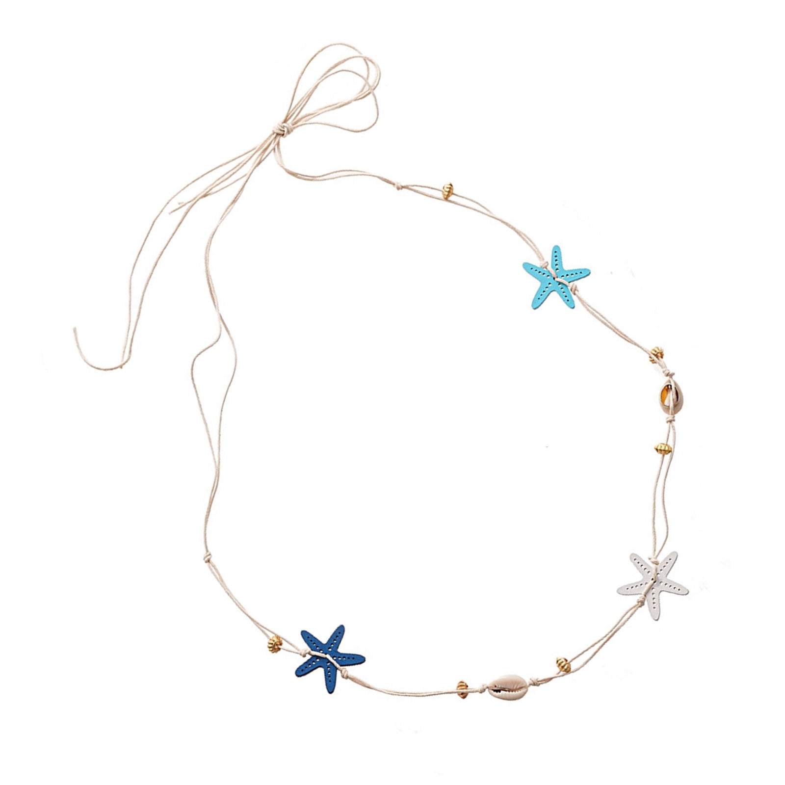 Coastal Styles Elastic Waist Chain Necklace Featuring Seashells ...