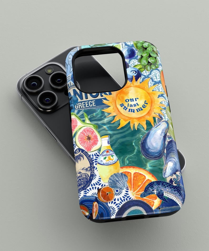 Coastal Summer Beachy Collage Phone Case for iPhone 11 12 13 14 15 16 ...