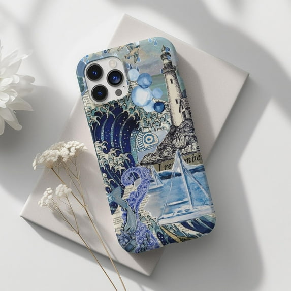 Coastal Summer Ocean Waves Collage Phone Case with iPhone 17 to 11 Pro ...