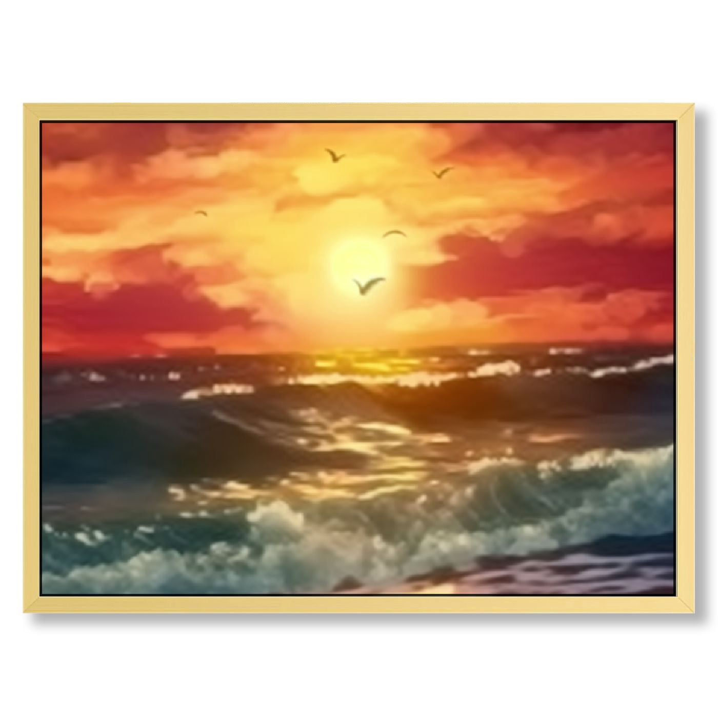 Coastal Sunset Blue Ocean Art Room Aesthetics Canvas Art and Picture ...