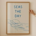 Coastal Sunset Line Art Print, Seas The Day UNFRAMED PAPER POSTER, Home ...