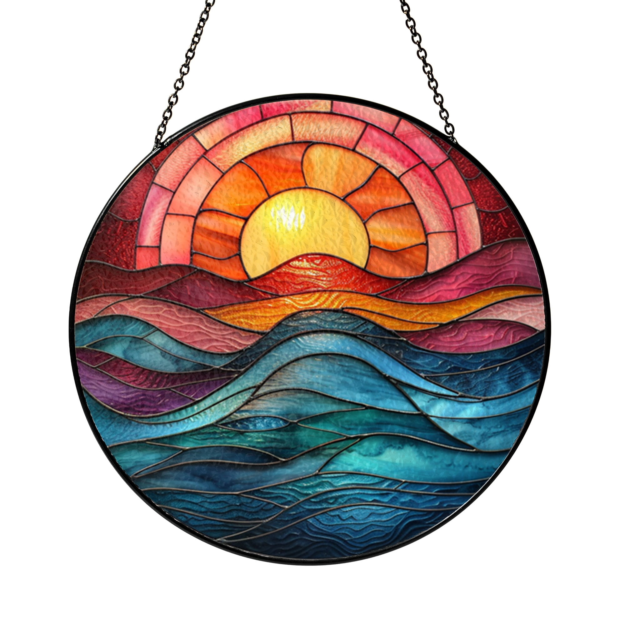Coastal Sunset Window Decor – Beach Scene Glass Suncatcher - Walmart.com