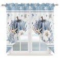 Coastal Thanksgiving Swag Curtain Valance for Windows, Fall Summer Blue ...