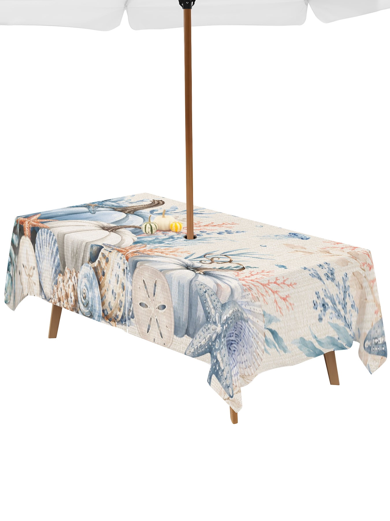 Coastal Thanksgiving Table Cloth Rectangle Outdoor Tablecloth, Fall ...
