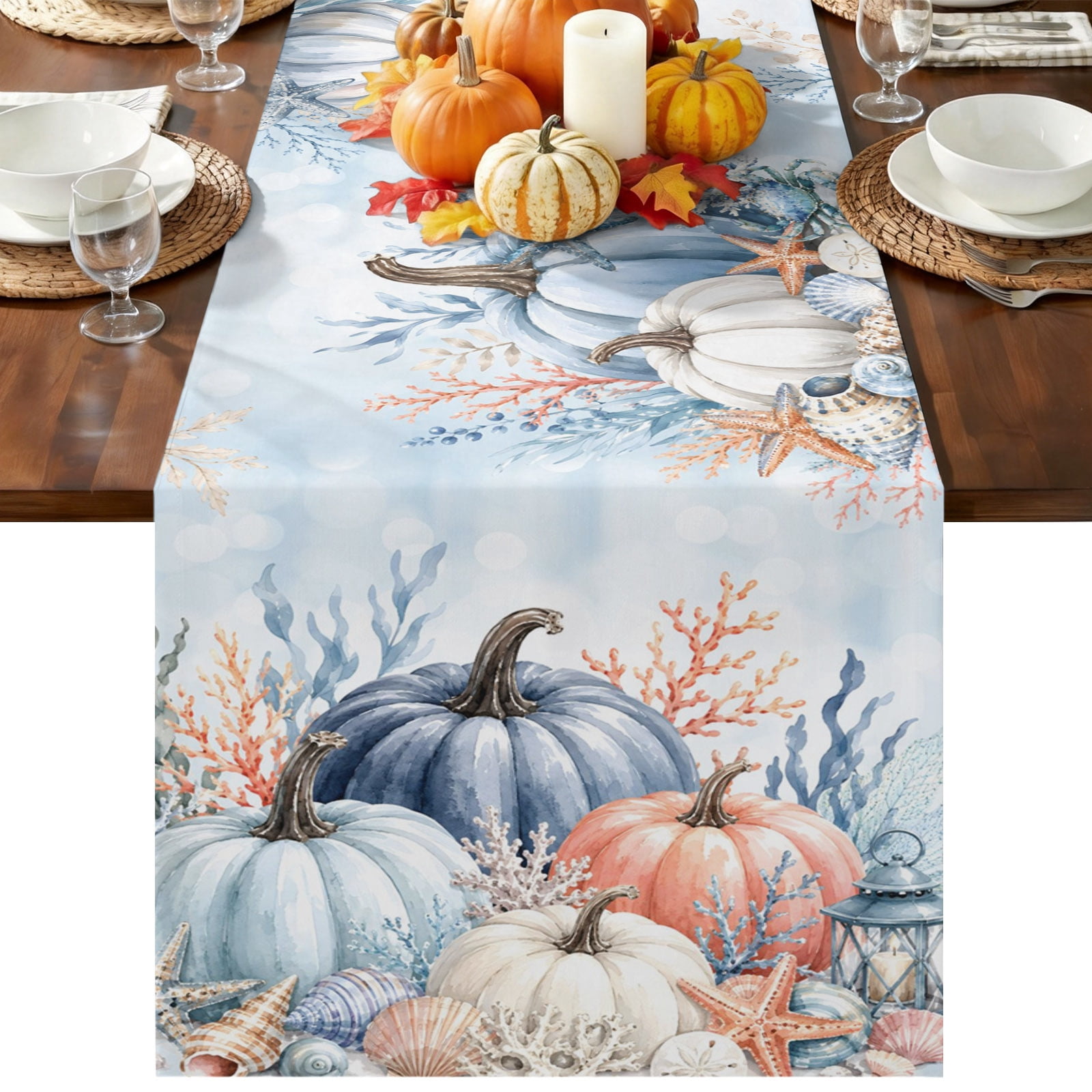 Coastal Thanksgiving Table Runner 70 Inches Long,Dining Table Runners ...