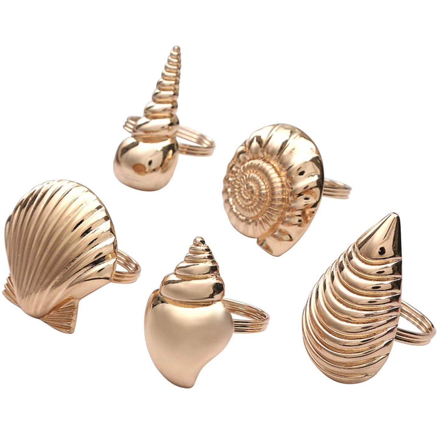 Coastal Theme Sea Shells Metal Napkin Rings for Weddings Receptions ...
