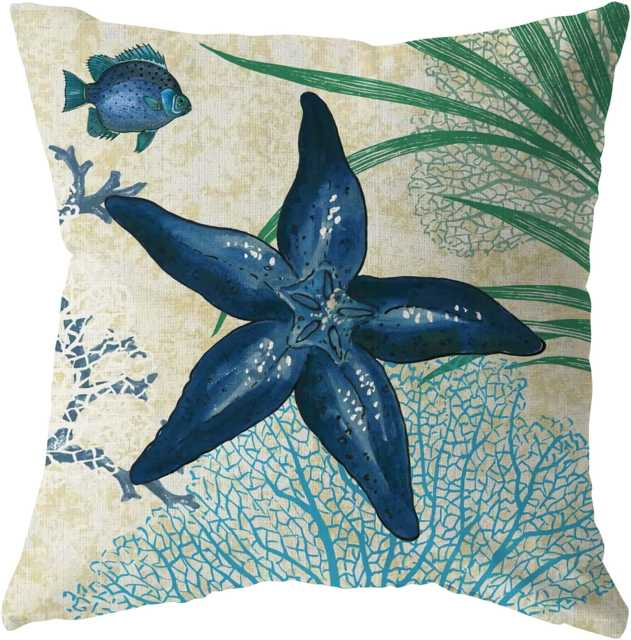 Coastal Throw Pillow Covers Ocean Outdoor Beach Pillows Cover 18x18 ...
