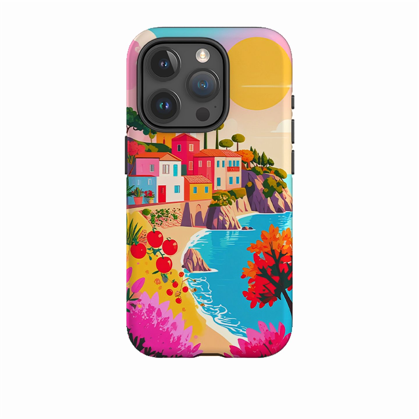 Coastal Travel Spanish Coast Seaside Art iPhone Case 17 16 15 14 13 12 ...