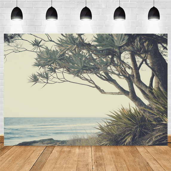 Coastal Trees and Ocean View Natural Scenic Backdrops Summer Landscape ...
