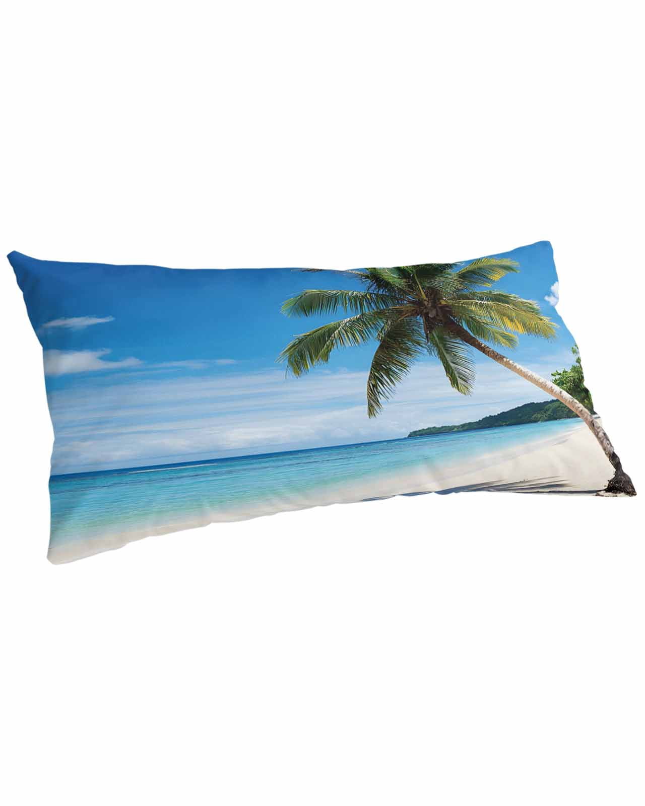 Coastal Tropical Pillow Covers King Size, Blue Sky Coconut Tree Summer ...