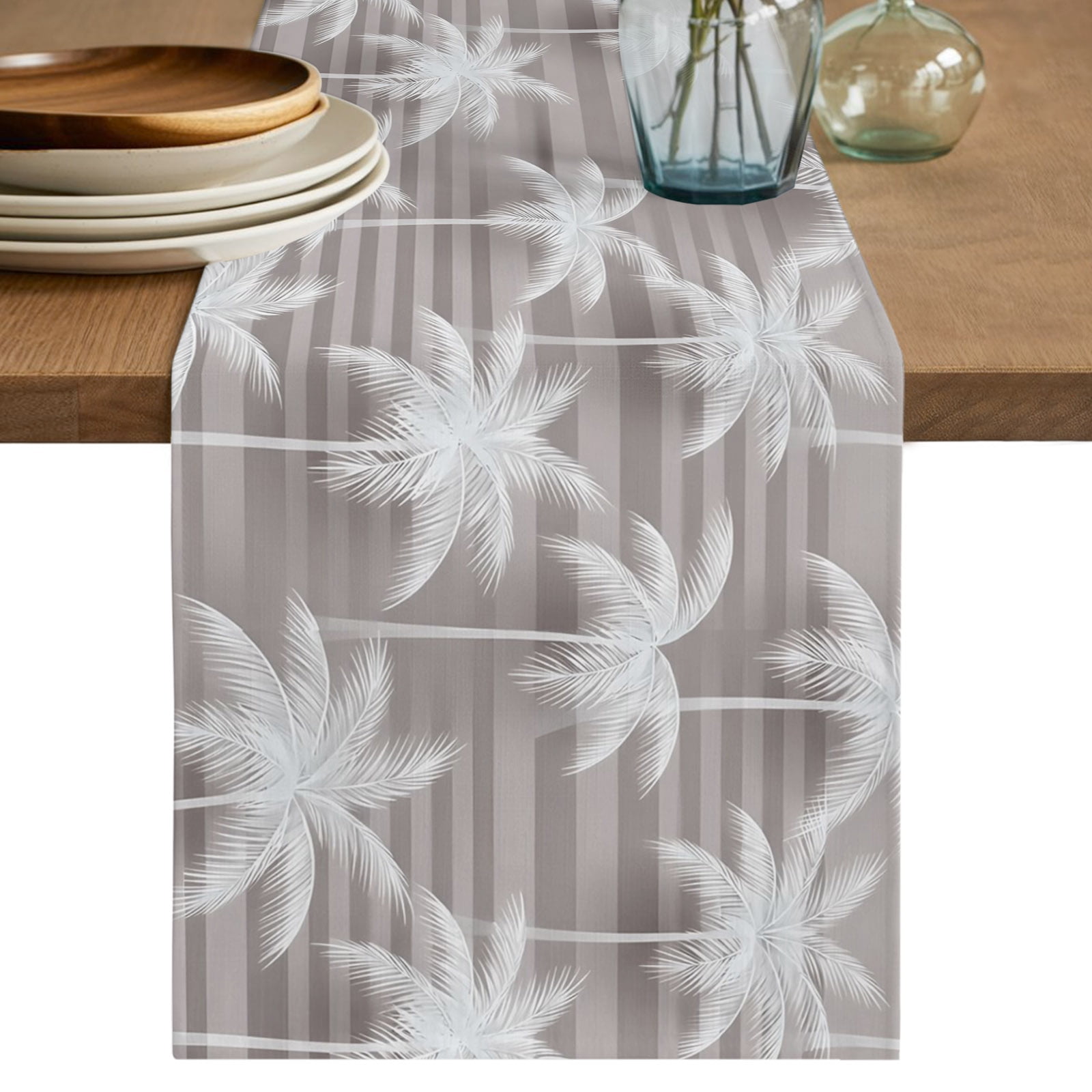 Coastal Tropical Tree Short Table Runner 48 Inches Long,Summer Palm ...