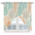 Coastal Turquoise Swag Curtains for Living Room/Bedroom, Ocean Coral ...