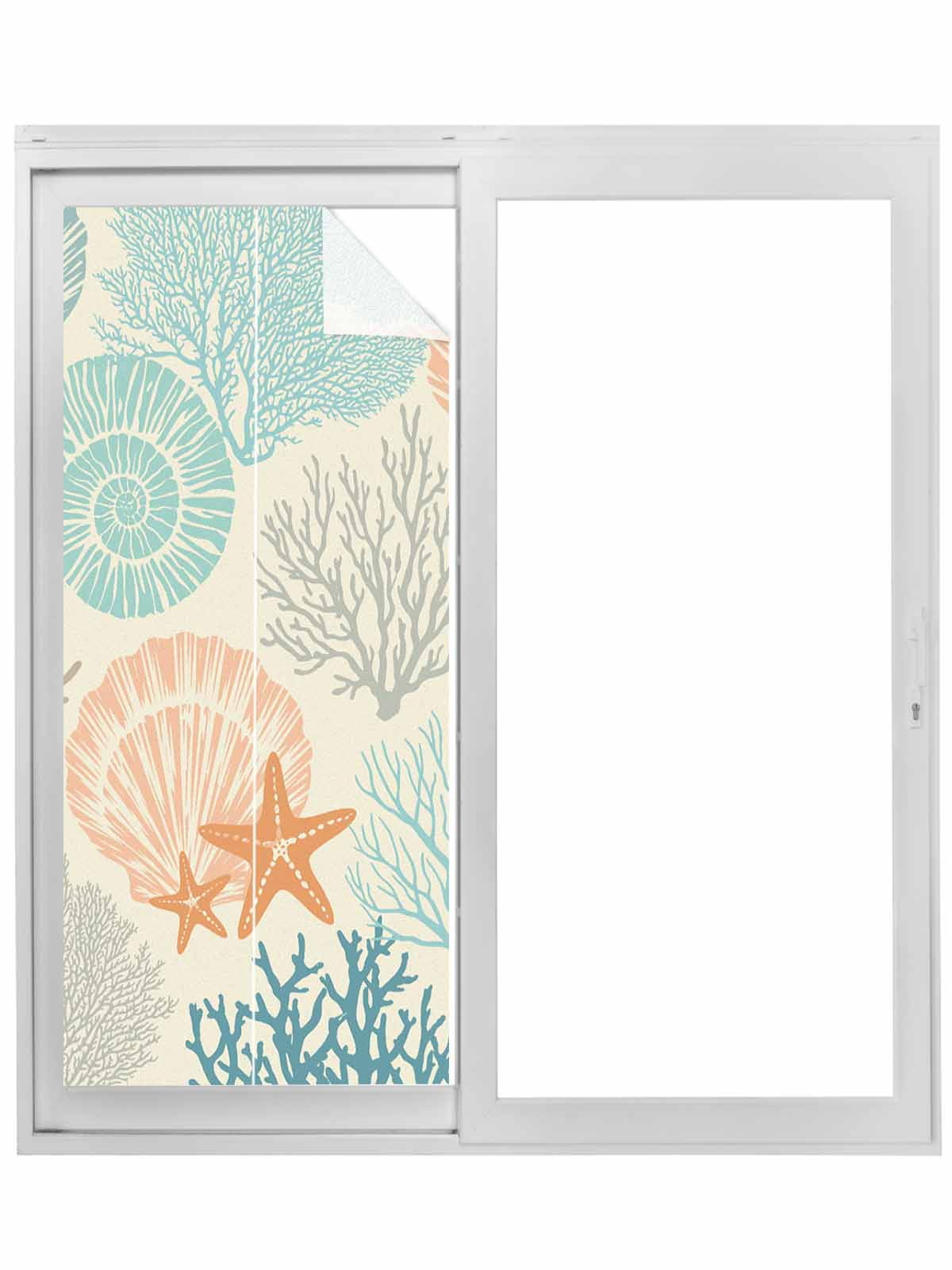 Coastal Turquoise Window Privacy Film Stained Glass Window Film ...