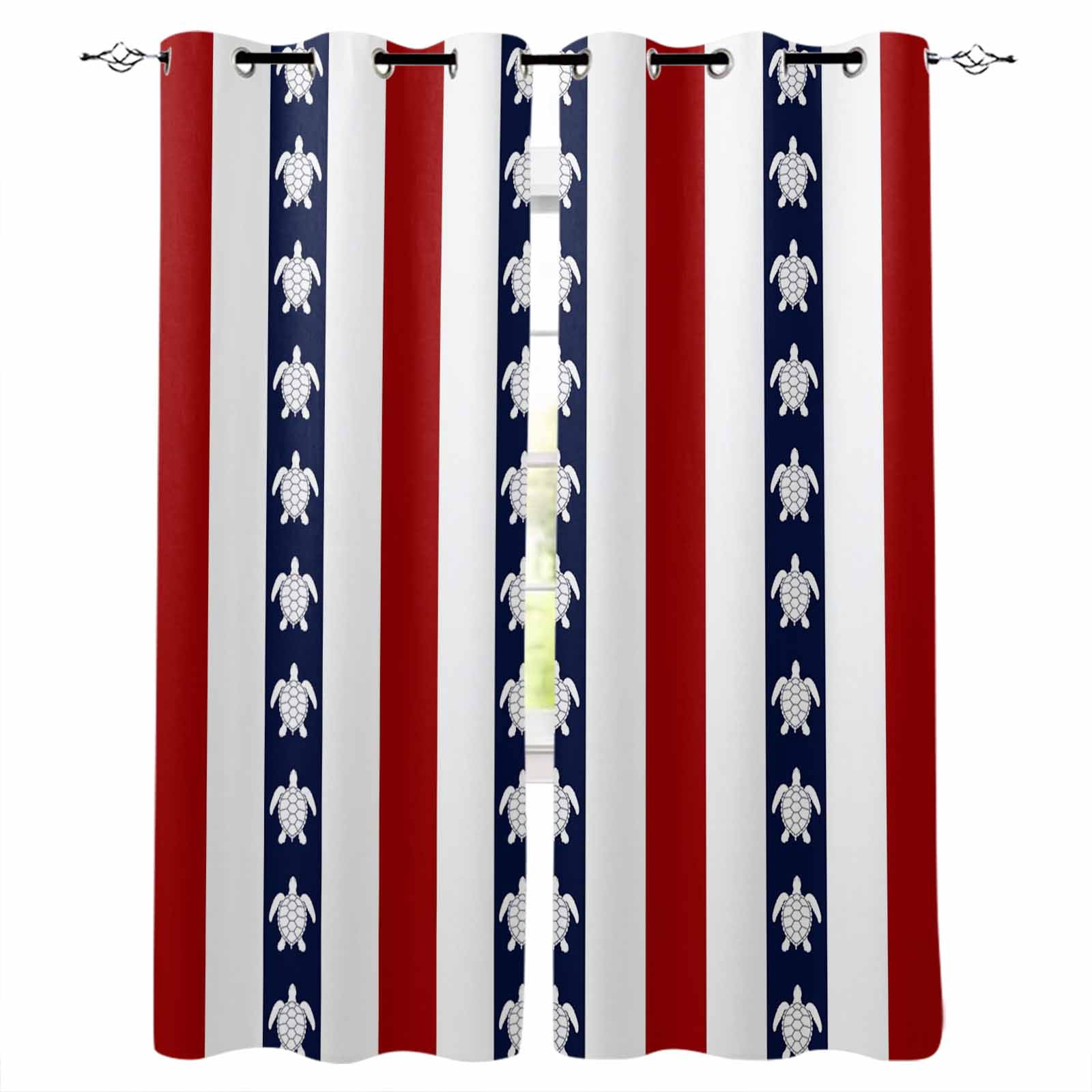 Coastal Turtle Blackout Curtains for Bedroom Living Room Darkening ...