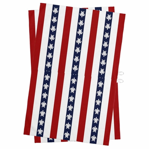 Coastal Turtle Kitchen Towels Set of 2, Water Absorbent Dish Towel, Red ...
