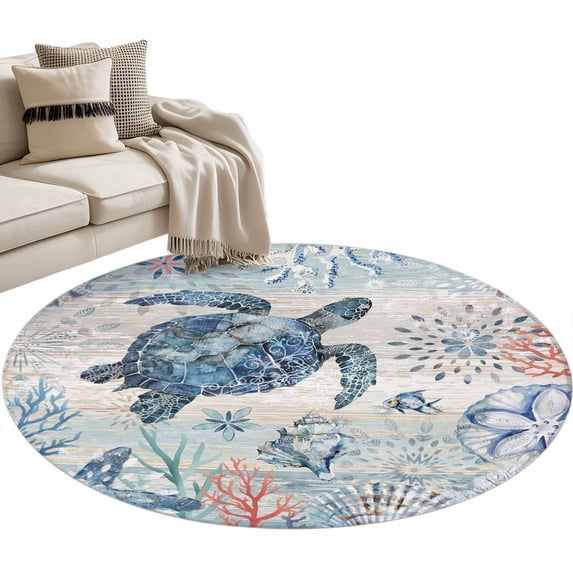 Coastal Turtle Large Area Rugs for Bedroom Living Room, Soft Non Slip ...