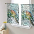 Coastal Turtle Sheer Curtains 54 Inches Length 2 Panels Set, Window ...