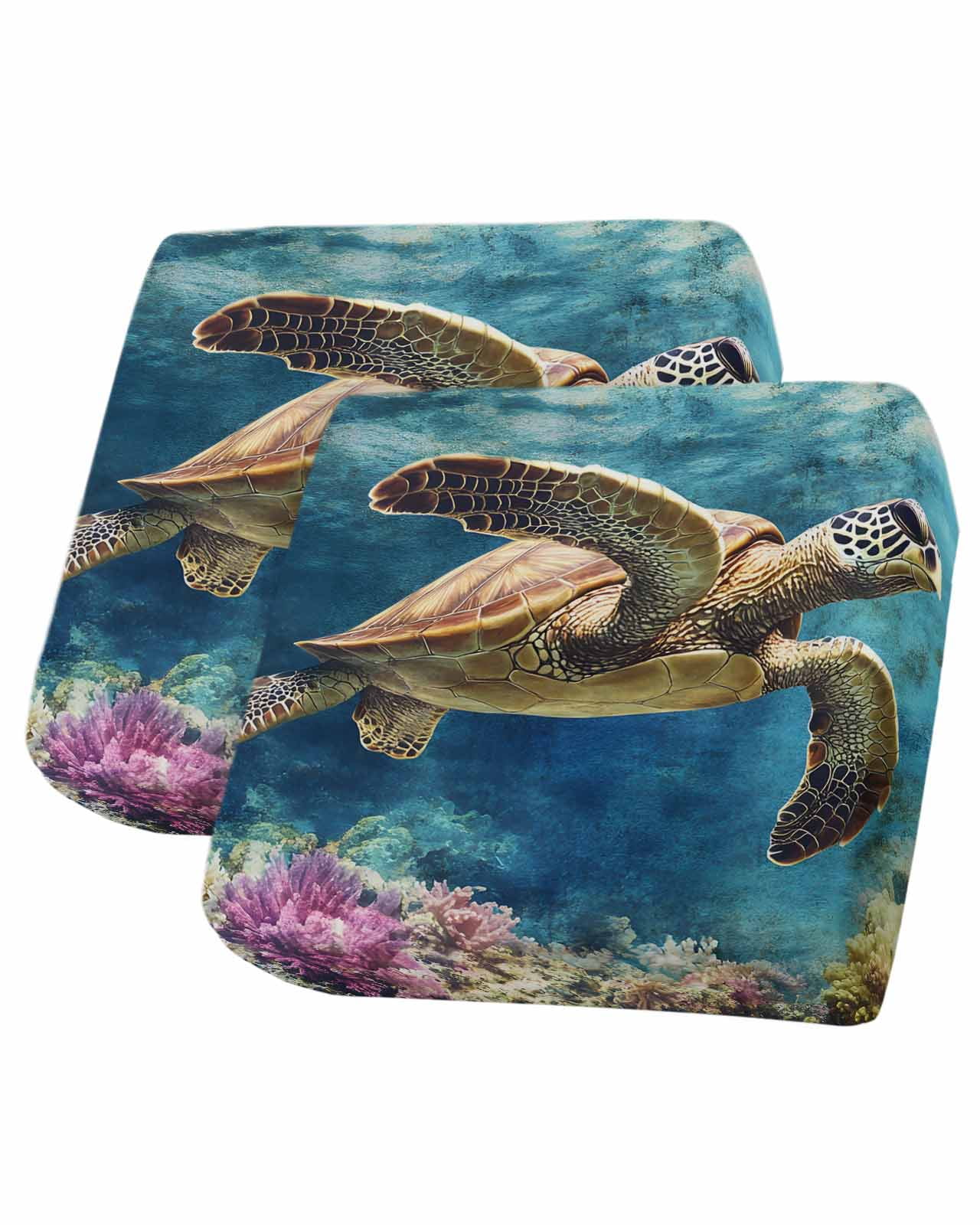 Coastal Turtle Sofa Couch Cushion Covers Washable, Removable ...