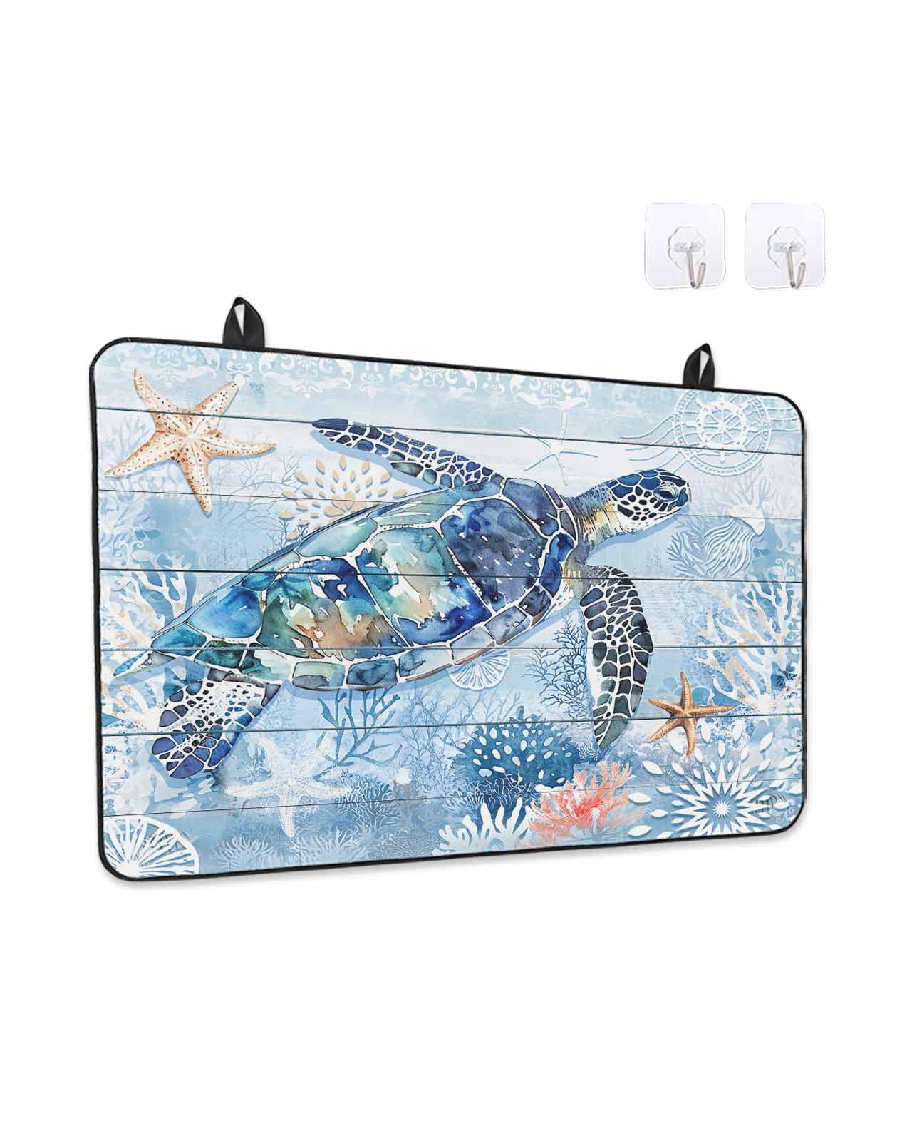 Coastal Turtle Stove Top Covers for Electric Stove, Kitchen Glass ...