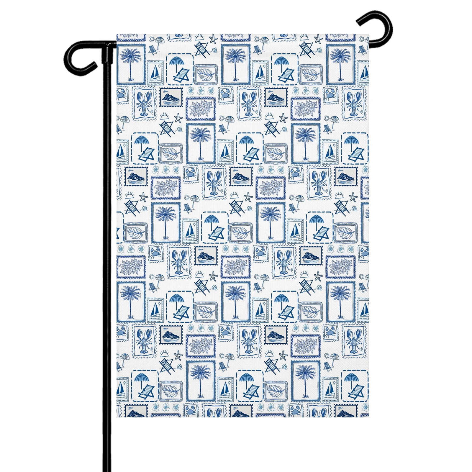 Coastal Vacation Garden Flag 28x40 Inch White Summer Coconut Trees ...