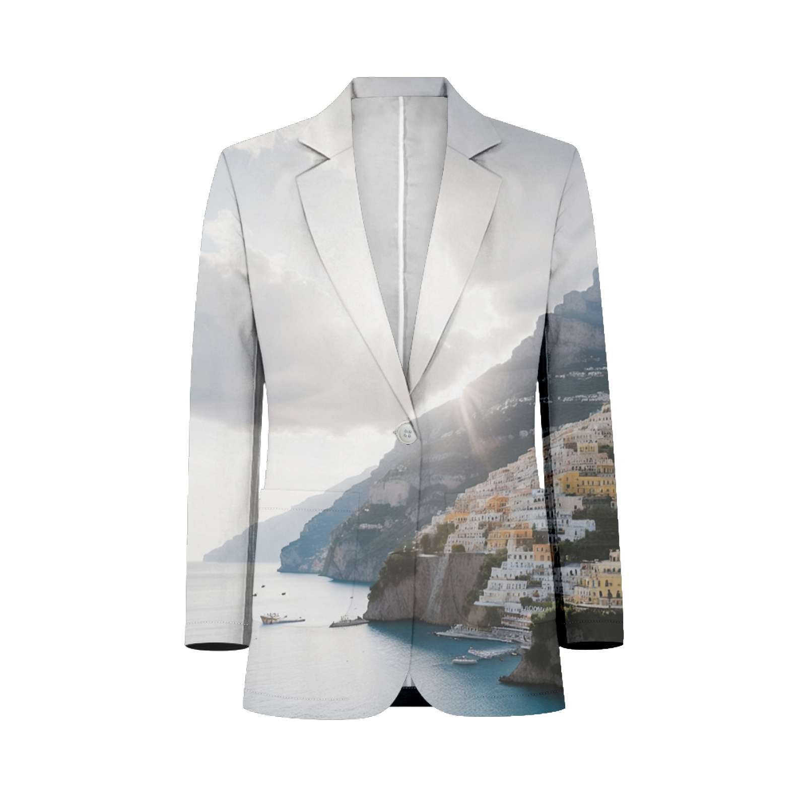 Coastal Village Sunset Glow Customized Men's Suits full man Shawl ...