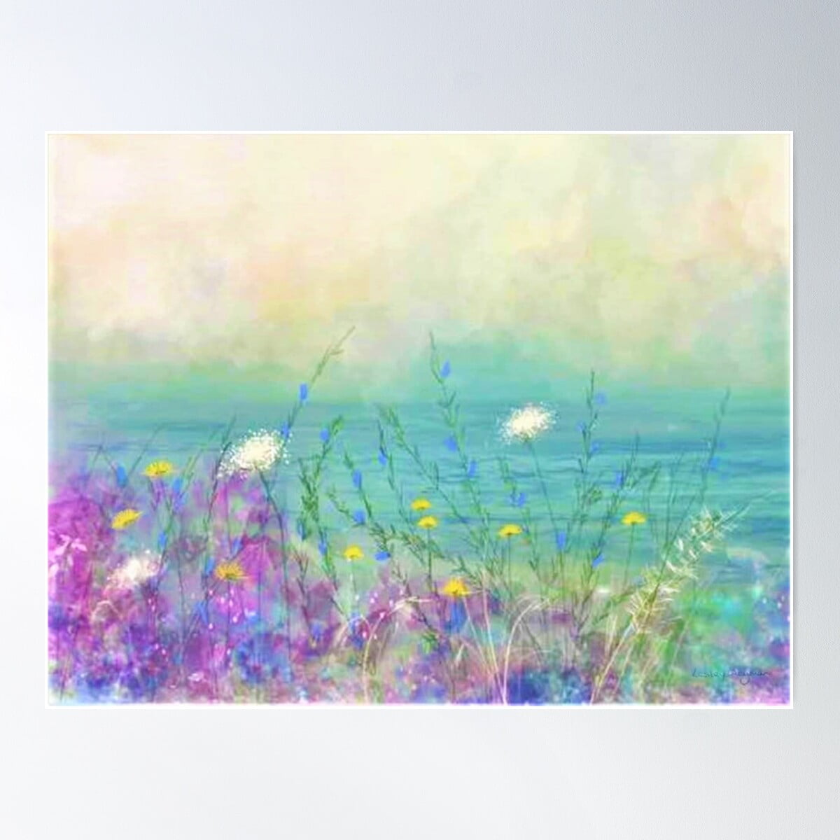 Coastal Walk Revisited Poster Wall Art, Modern Wall Decor For Living ...
