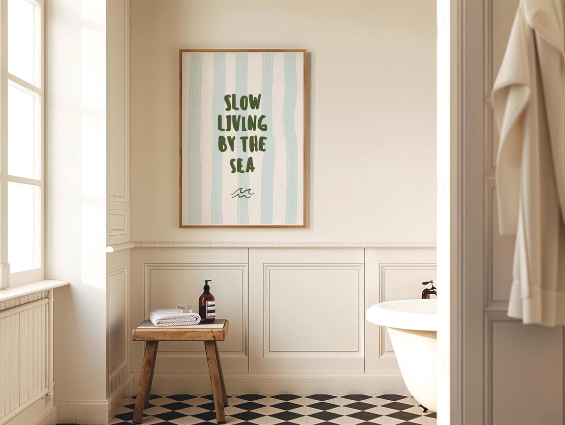 Coastal Wall Art Beachy Room Decor Waves Sea Beach Posters Trendy ...