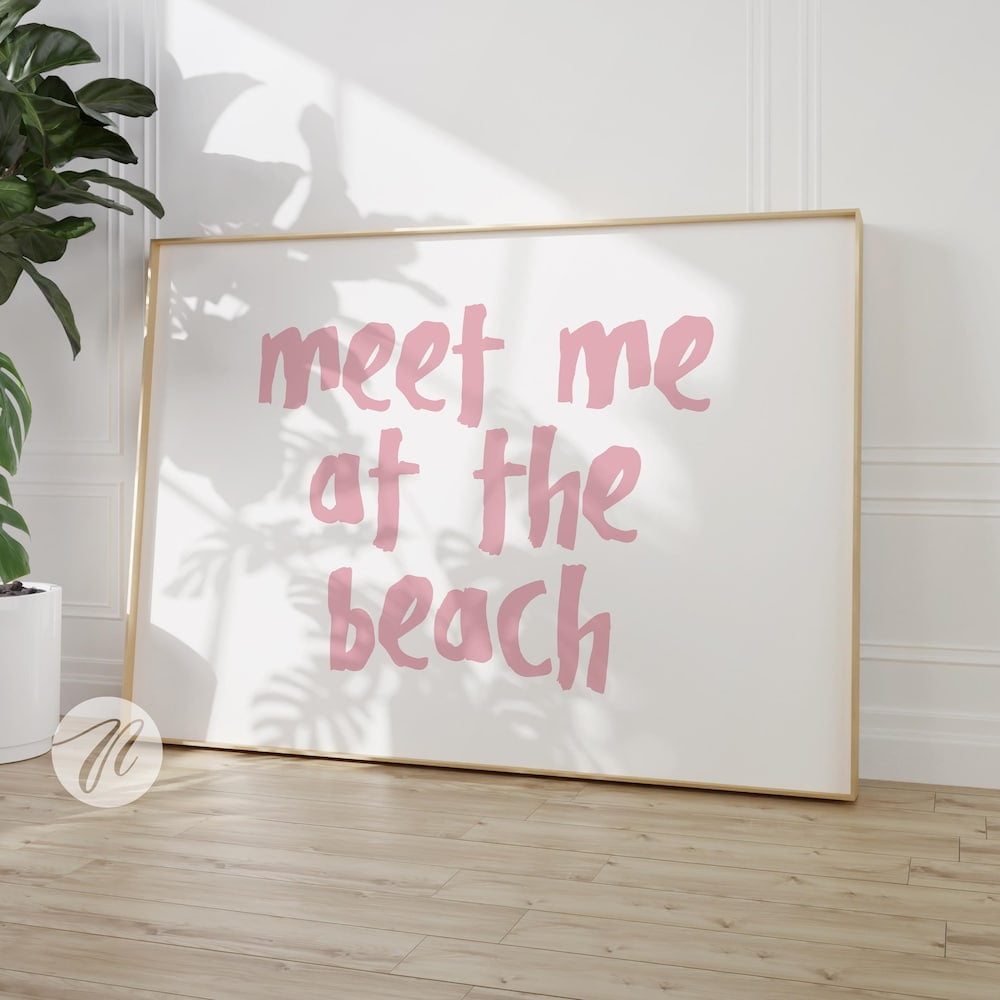 Coastal Wall Art, Meet Me At The Beach Print UNFRAMED PAPER POSTER ...