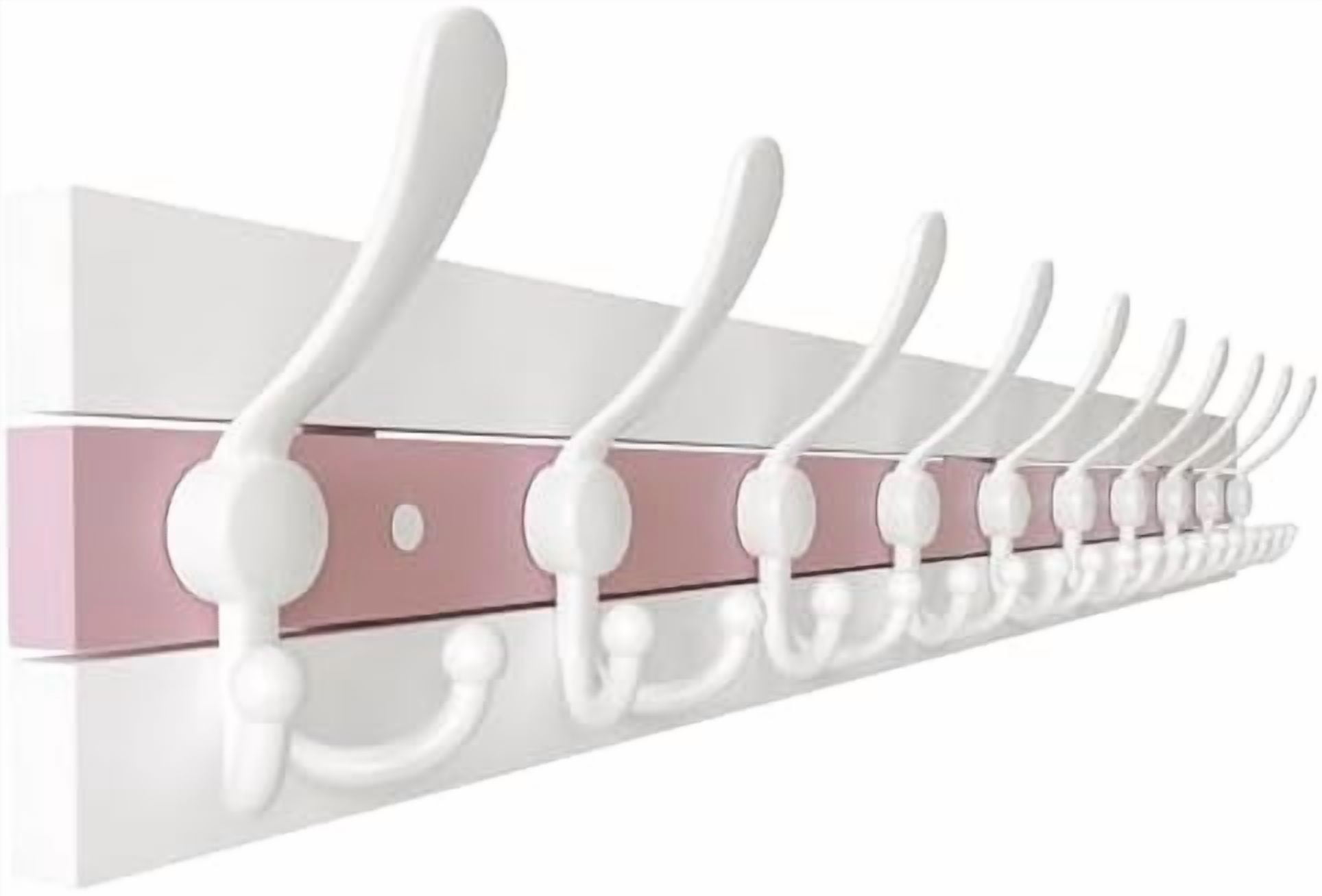 Coastal Wall Mounted Coat Rack - 38-1/8" Beach House Entryway Wooden ...