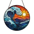 Coastal Wave Window Hanging – Stained Glass Style Ocean Art - Walmart.com