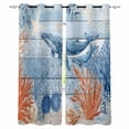Coastal Whale Blackout Curtains for Bedroom/Living Room, Thermal ...