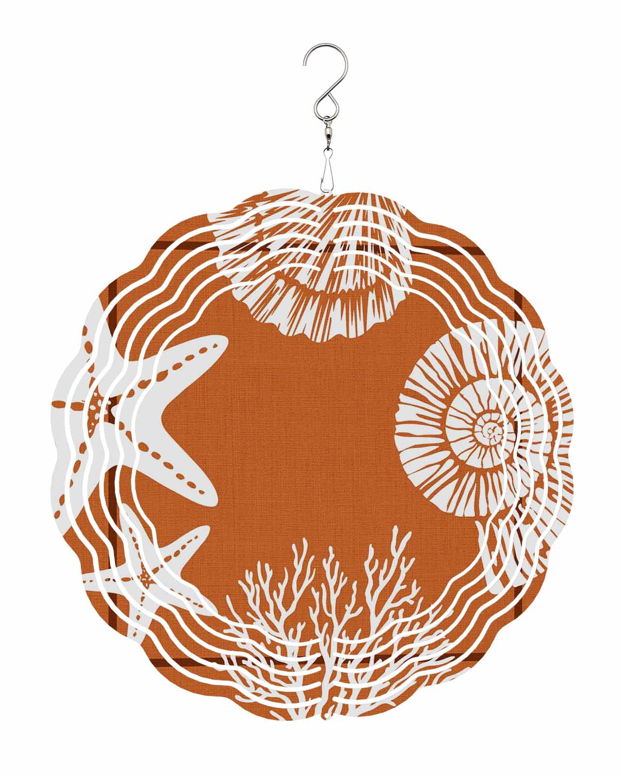 Coastal Wind Spinner for Garden Yard 8In, Starfish Shell Coral Rustic ...