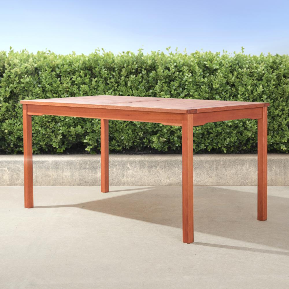 Coastal Wood Patio Dining Table - 58.0 - Elevate outdoor dining with ...
